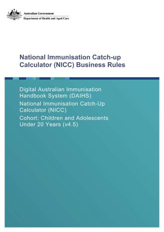 National Immunisation Catch-up Calculator (NICC) Business Rules ...
